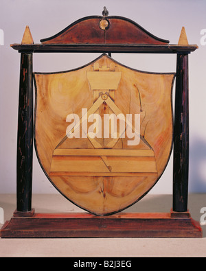 craft / handcraft, guilds, guild sign, baker guild, casein colours on ...