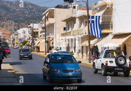 Shopping street in Malia Old Town on the Greek Mediterranean island of ...