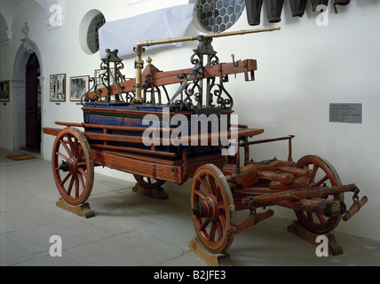 fire, fire brigade, fire engine, horse-drawn fire apparatus, Carl ...