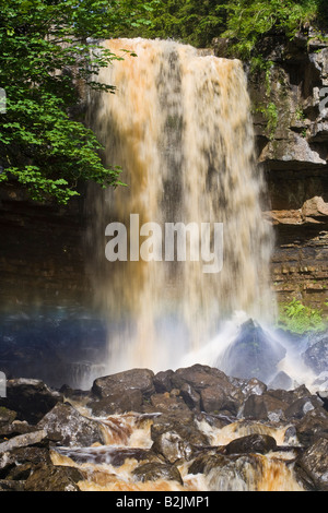 Ashgill Force in Cumbria near to the village of Garrigill is a ...