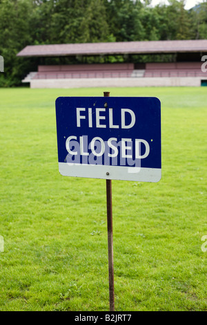 Field closed sign at a sports field Stock Photo - Alamy
