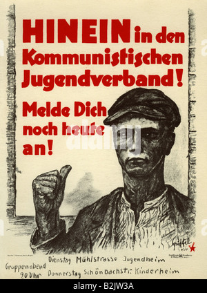 Poster of the Communist Party of Germany (KPD, Spartacus League) with ...