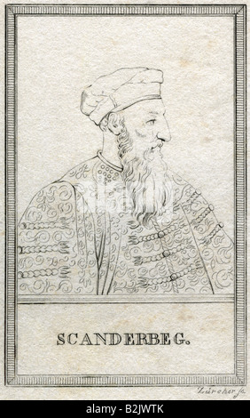 Portrait of George Kastrioti Skanderbeg, 1405 - 1468, an Albanian ...