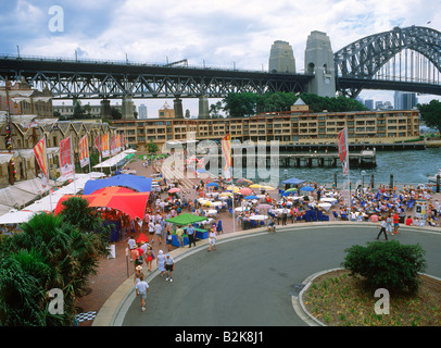 A view of some of the waterfront restaurants at The Rocks, Sydney ...