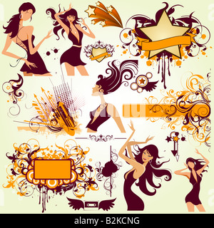 Illustration drawing of design elements Stock Photo - Alamy