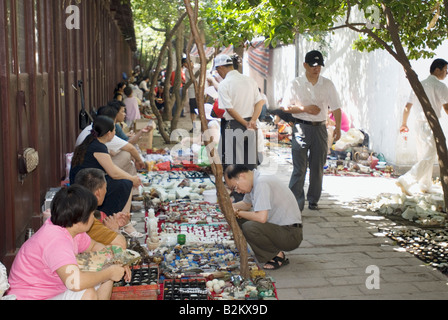 China, Suzhou, Traditional Market Outside Of Confucian Temple Stock ...