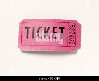 Blank pink movie or raffle ticket stub isolated Stock Photo - Alamy