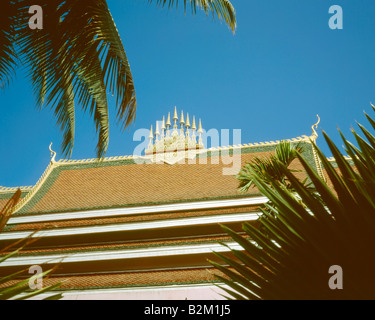 Laos, Vientiane, temple roof, coconut tree Stock Photo - Alamy