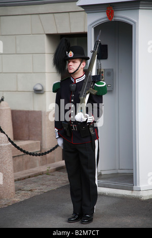 Norway Oslo Royal Palace Guard in front of Watch-House Stock Photo - Alamy