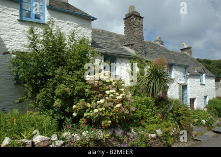 UK Cornwall Boscastle Upper Town High Street the Napoleon Inn Stock ...