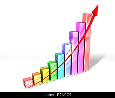Colorful 3d block chart graph. High resolution render with candlesticks ...