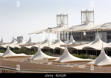 The paddock area at the Bahrain International Circuit BIC with the ...