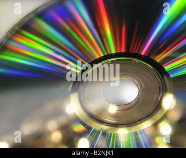 Close up of cd reflection. Colorful defocused background of cd disk ...