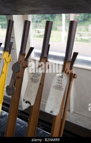 levers in a signal box Stock Photo - Alamy