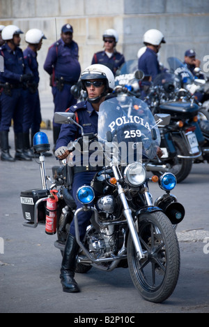 Motorcycle police in La Habana Vieja Havana Cuba Stock Photo - Alamy