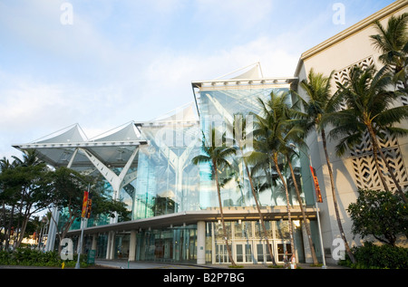 Hawaii, Oahu, Convention Center Exterior View Of Front From Across ...
