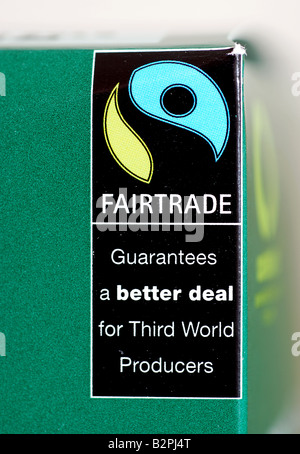 Fairtrade Logo Fairtrade symbol on box of Madagascan Vanilla White ...