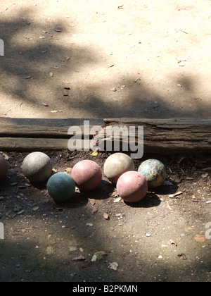 italian bocce game play area in rome italy Stock Photo - Alamy