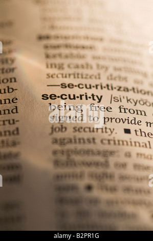 Security definition in dictionary Stock Photo - Alamy