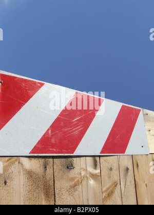 red and white hazard sticker outdoors Stock Photo - Alamy