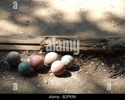 italian bocce game play area in rome italy Stock Photo - Alamy