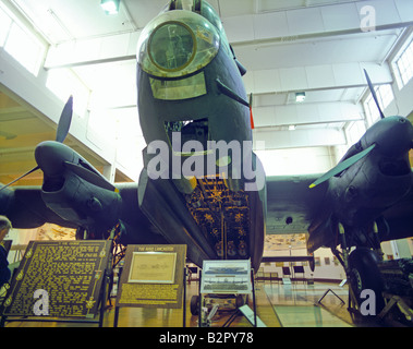 An Avro Lancaster bomber on display at the Aviation Heritage Museum in ...