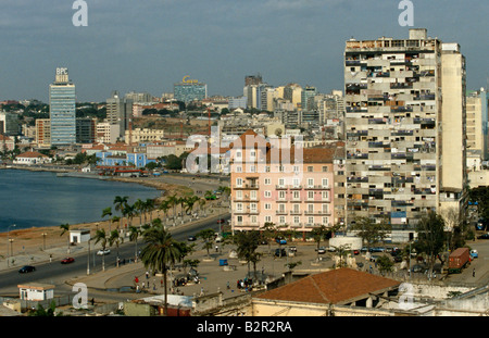 Aerial of Angola capital city Luanda busy streets Stock Photo ...