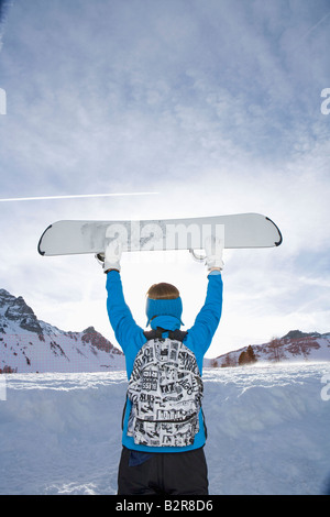A man was holding a board Stock Photo - Alamy