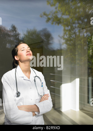 Young female woman doctor in hospital clinic lab Stock Photo - Alamy
