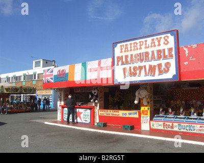 games stalls at rhyl fairground, north wales Stock Photo - Alamy