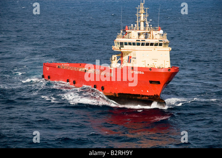 Oil rig support ship that supplies the North Sea Oil fields in England ...