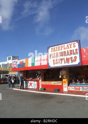 games stalls at rhyl fairground, north wales Stock Photo - Alamy
