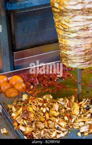 Chicken Shawarma or Doner Kebab in bread sandwich Stock Photo - Alamy