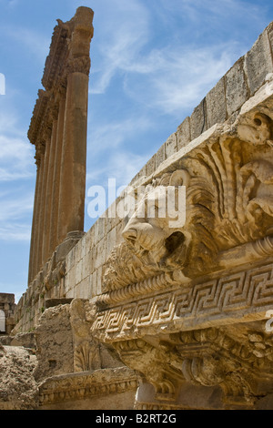 Jupiter columns and baalbek lion (Temple of Jupiter) - Baalbek, Lebanon ...