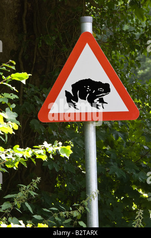 Frog crossing sign Stock Photo - Alamy