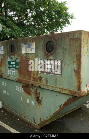 Glass recycling skip Stock Photo - Alamy