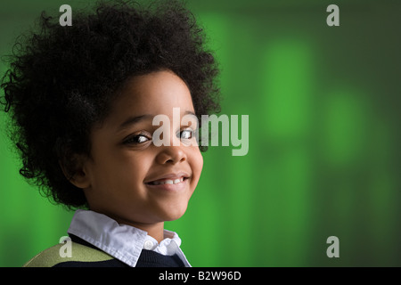 Portrait of a young Afro Caribbean boy in Antigua, West Indies Stock ...