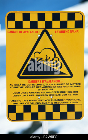 a danger of avalanches warning sign on a snowy ski area danger of ...