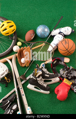 Assorted sports equipment Stock Photo - Alamy