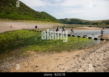 Pennard Burrows in Threecliffs Bay Gower Stock Photo - Alamy