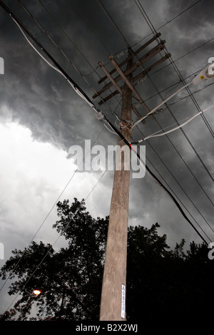 A squall line and power lines Stock Photo - Alamy
