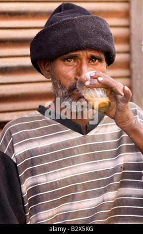 Man drinking Chai, Udaipur, Rajasthan, India, Subcontinent, Asia Stock ...