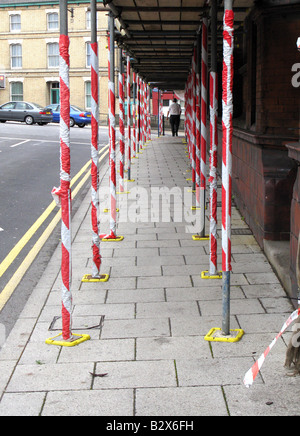 Scaffolding, support, gantry, building works, repaired, pedestrian ...