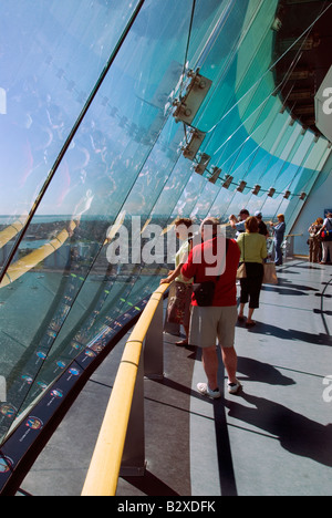 A view from inside the Spinnaker Tower viewing platform, Gunwharf Quays ...