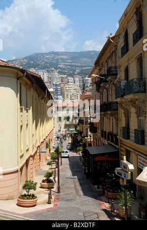 Monaco Principality, pedestrian street in Monaco-Ville (Monaco City ...