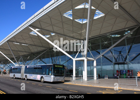 stansted airport arrival and departure entrance essex england uk gb ...