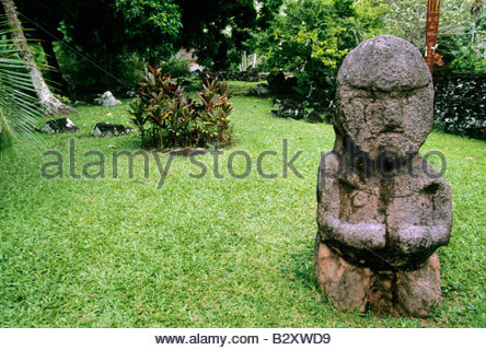 French Polynesia Tahiti Arahurahu marae ancient stone structure Stock ...