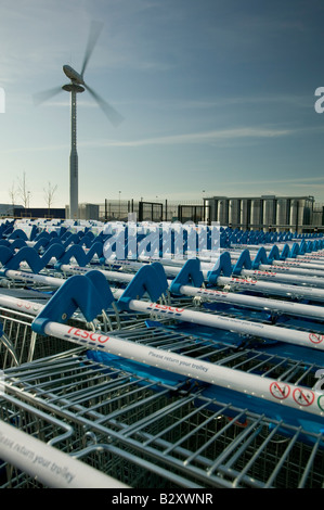 Tesco supermarket green initiative featuring a Gazelle wind turbine ...