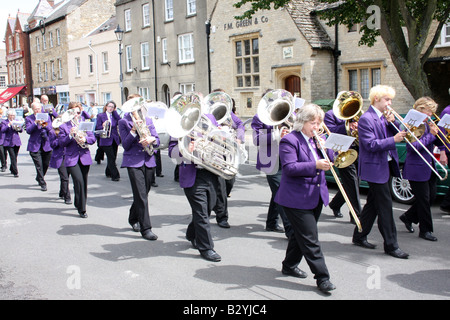 A brass band plays at Witney carnival Oxfordshire UK Stock Photo - Alamy