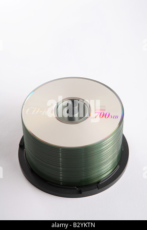 Compact aka cd's discs on a spool Stock Photo - Alamy